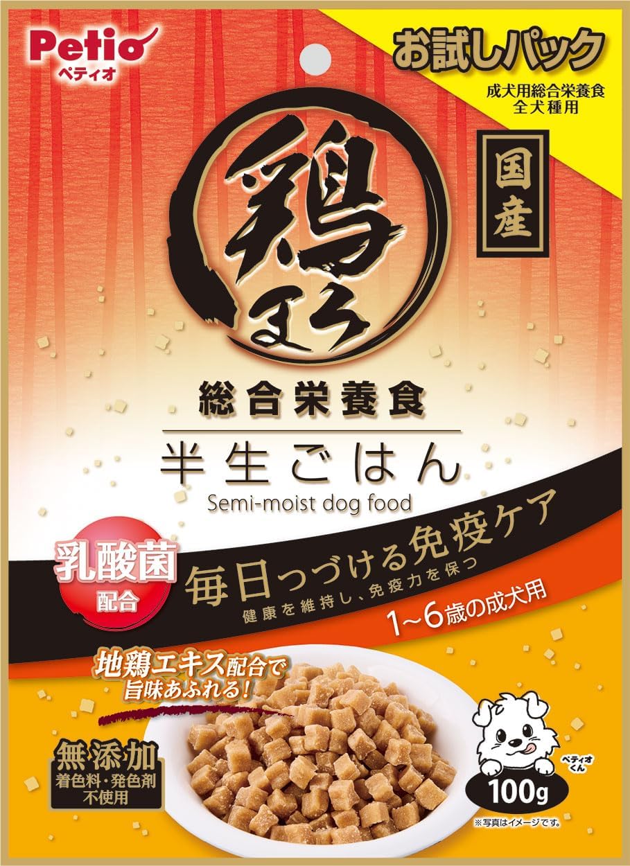 Amazon.co.jp: ペティオ (Petio) 鶏まろ 総合栄養食 半生ごはん 1～6歳の成犬用 100g : ペット用品