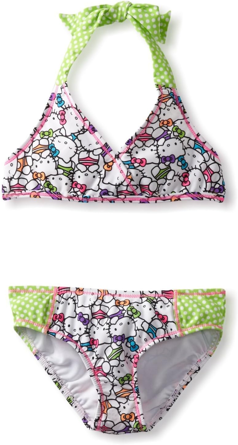 Amazon.com: Hello Kitty Dot Kitty Triangle Bikini - Little Girl (4T ...