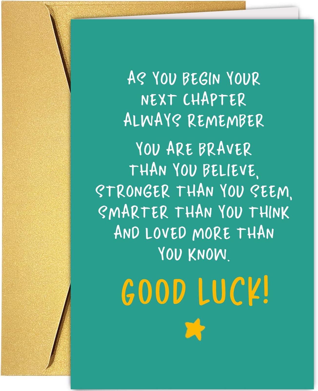 Amazon.com : Old English Co. Good Luck Card - Gold Black Dots Best fo Luck Card for Him Her ...