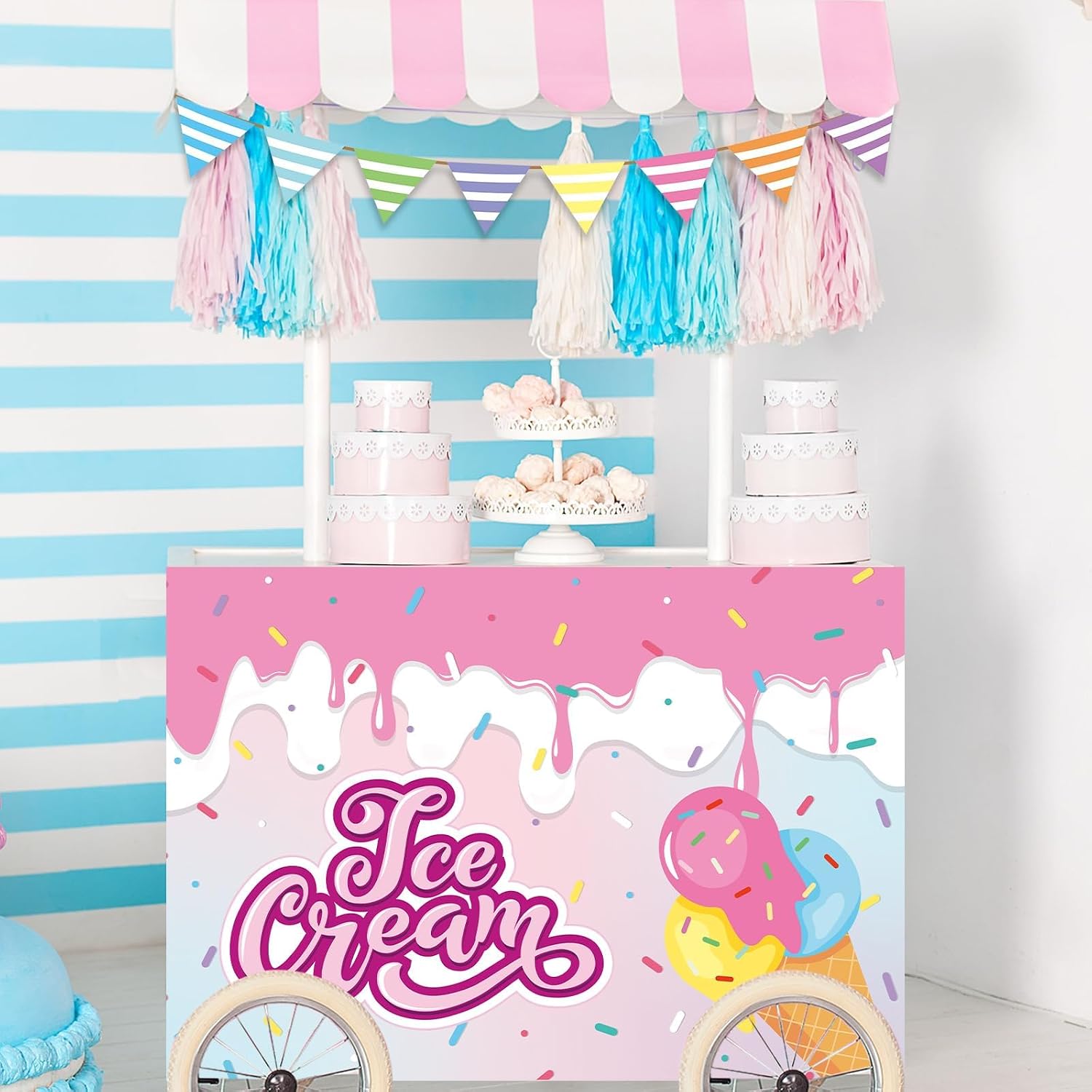 Amazon.com: 2PCS Ice Cream Party Stand Decor Kit Summer Ice Cream Stand ...