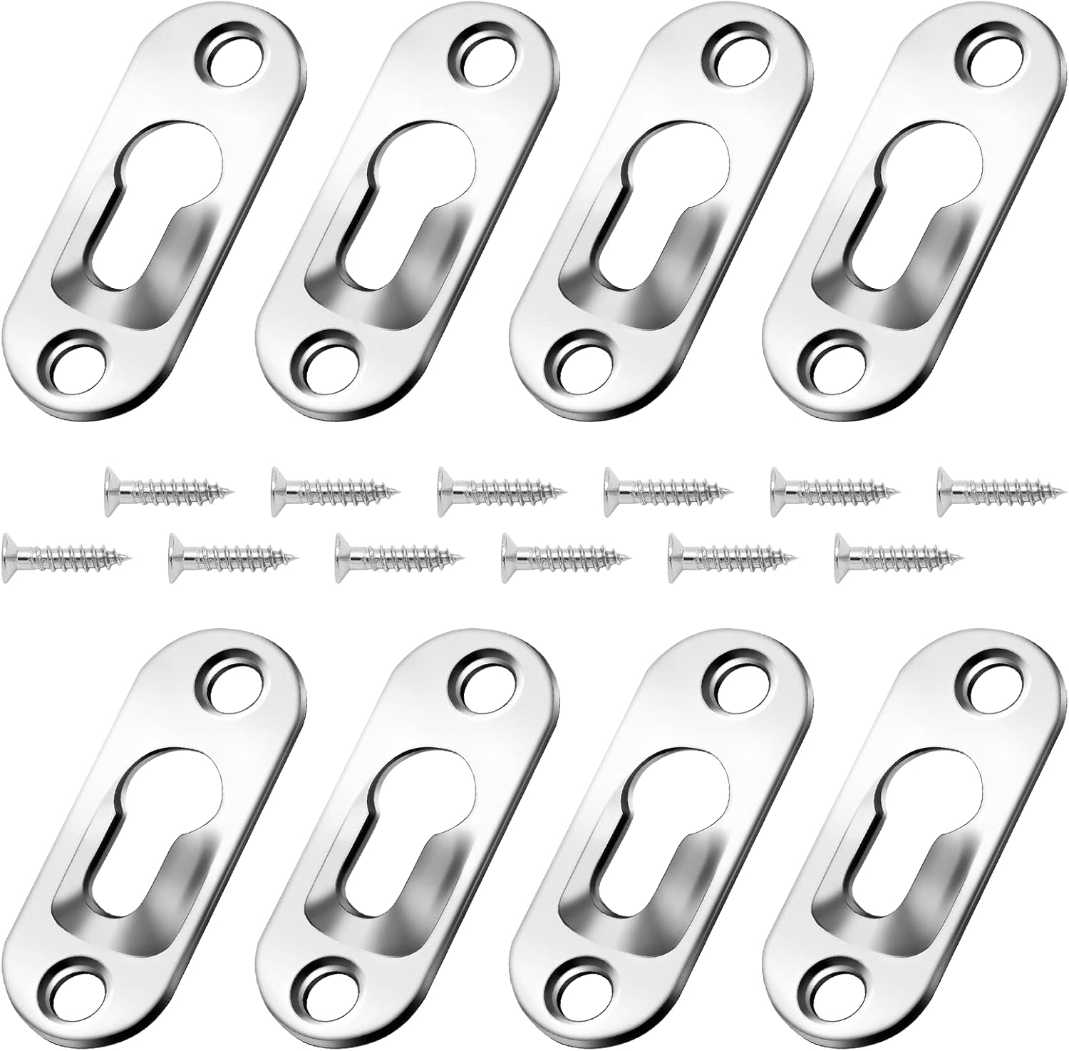 Litoexpe 30 Pcs Single Keyhole Hangers, Silver Metal Keyhole Hanging ...