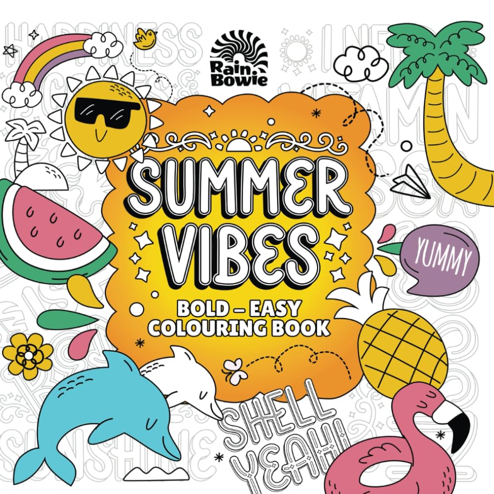 Summer Vibes: Colouring Book for Adults and Kids.: Bold and Easy ...