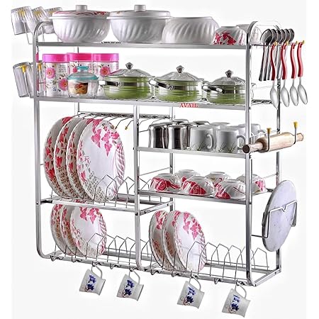 DHSVS Stainless Steel Kitchen Stand, Bartan Stand, Kitchen Rack (36 X ...