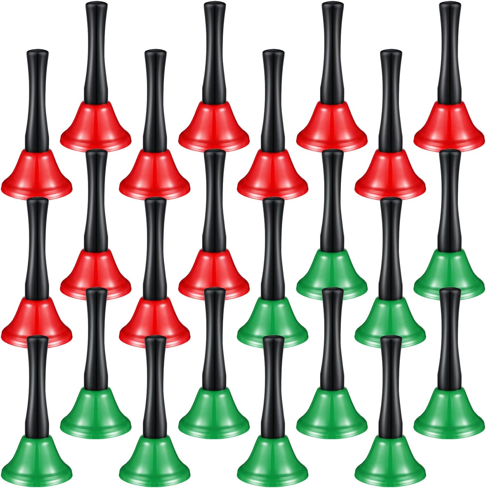 Amazon.com: 24 Pieces Hand Bells Steel Service Handbells Black Wooden ...