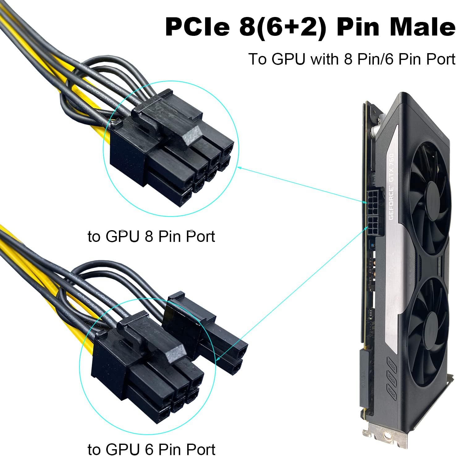 PCIe Y-Splitter Adapter Cable, 6 Pin to Dual 8 Pin Philippines | Ubuy