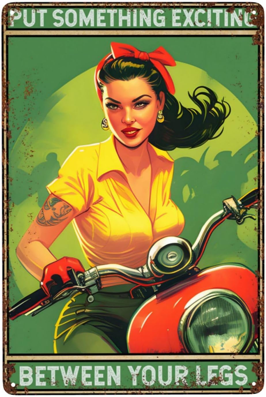 Amazon.com : Vintage Metal Tin Sign Put Something Exciting Between Your ...