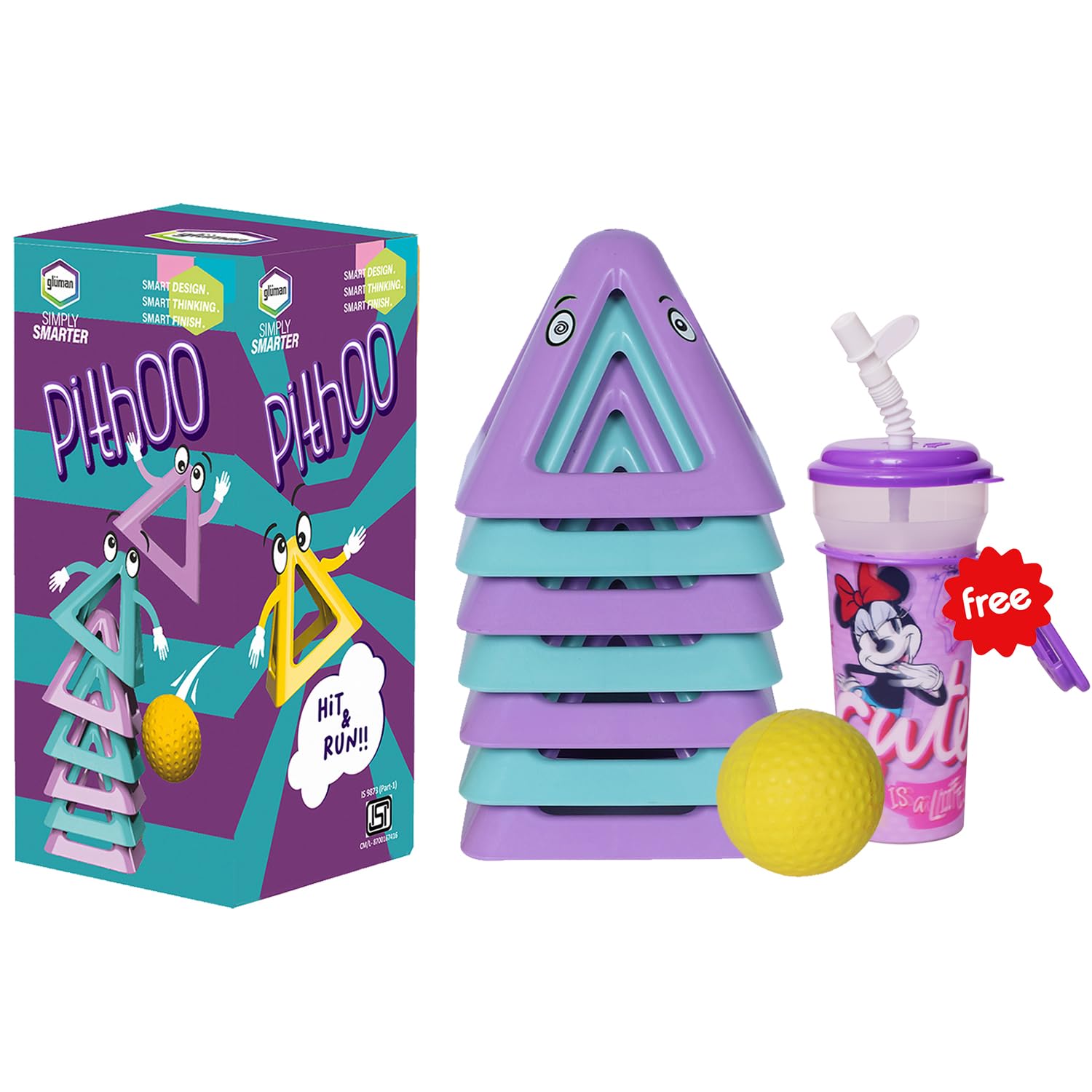 Buy Gluman Pitthu Game | Pithoo Stacking Game Set | Lagori | Triangle ...