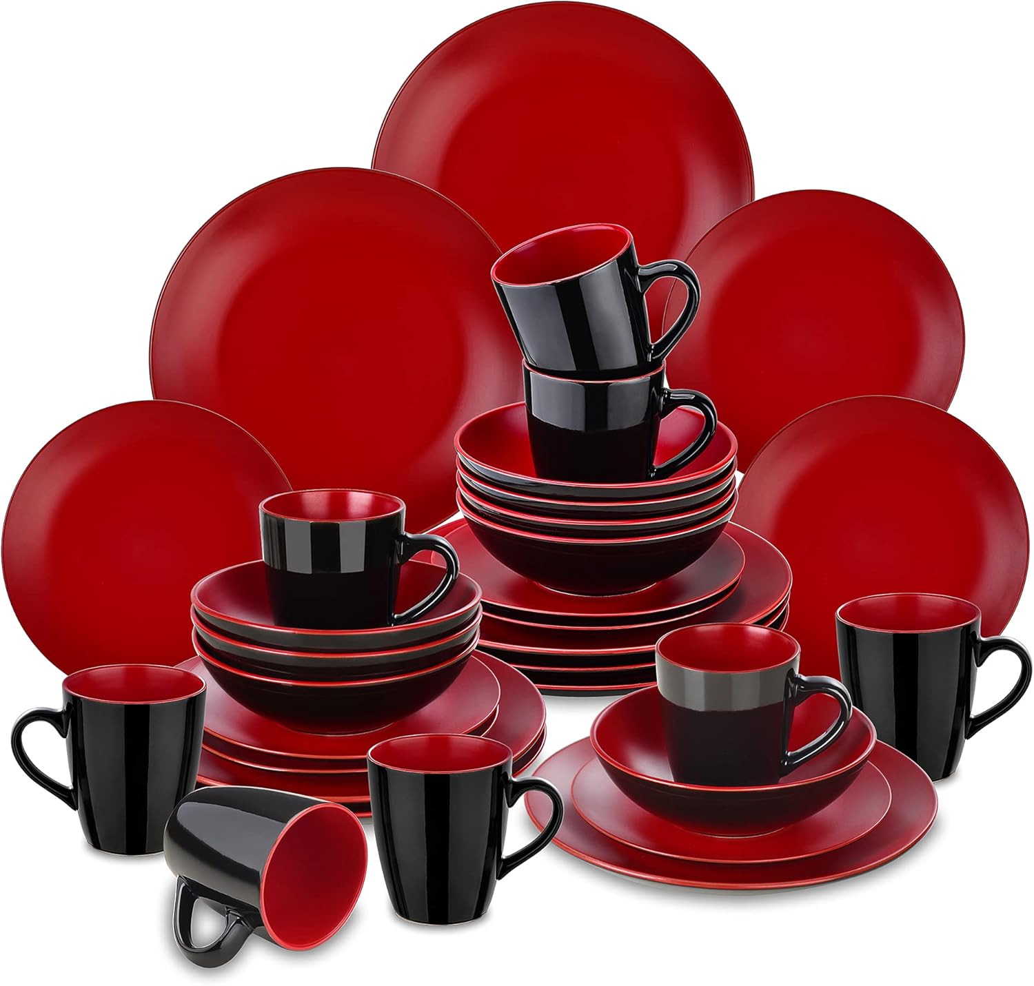 Amazon.com | vancasso Allegro Dinnerware Set 32 Pieces, Matte Stoneware ...