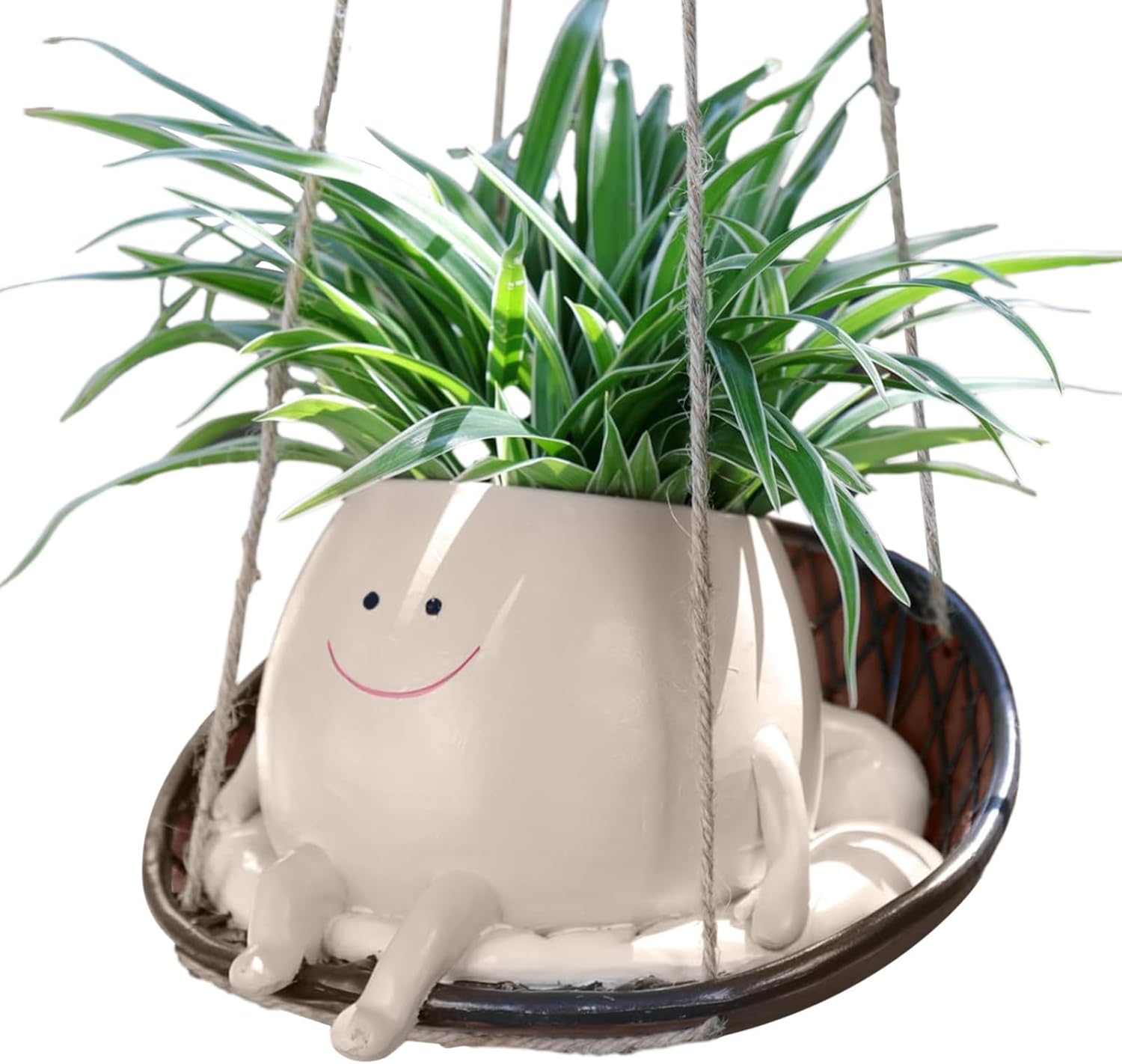 Swing Face Planter Pot, Smile Face Hanging Plant Pot, Cute Hanging ...