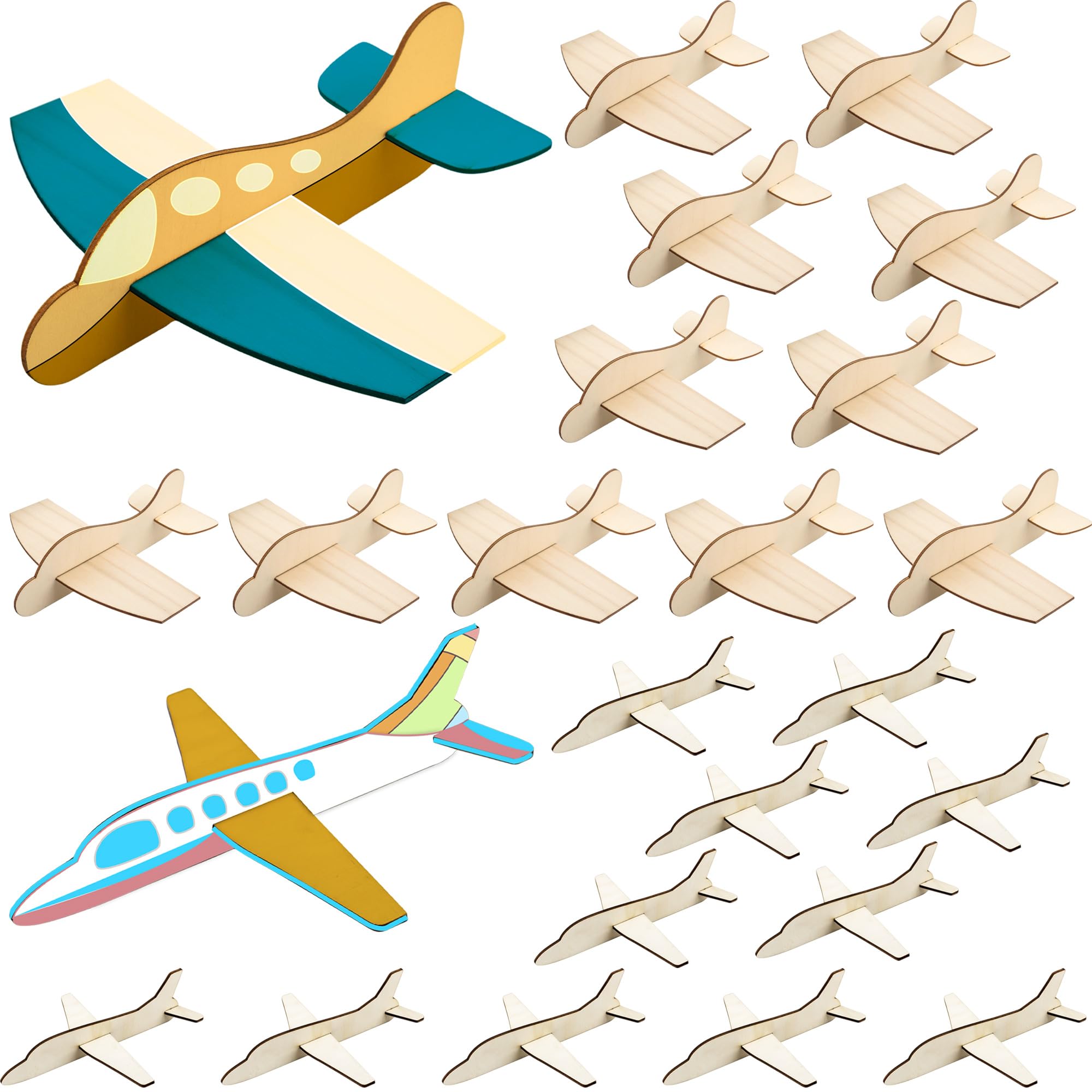 Snapklik.com : Haconba 24 Pack DIY Wooden Airplane Toys Wood Craft ...