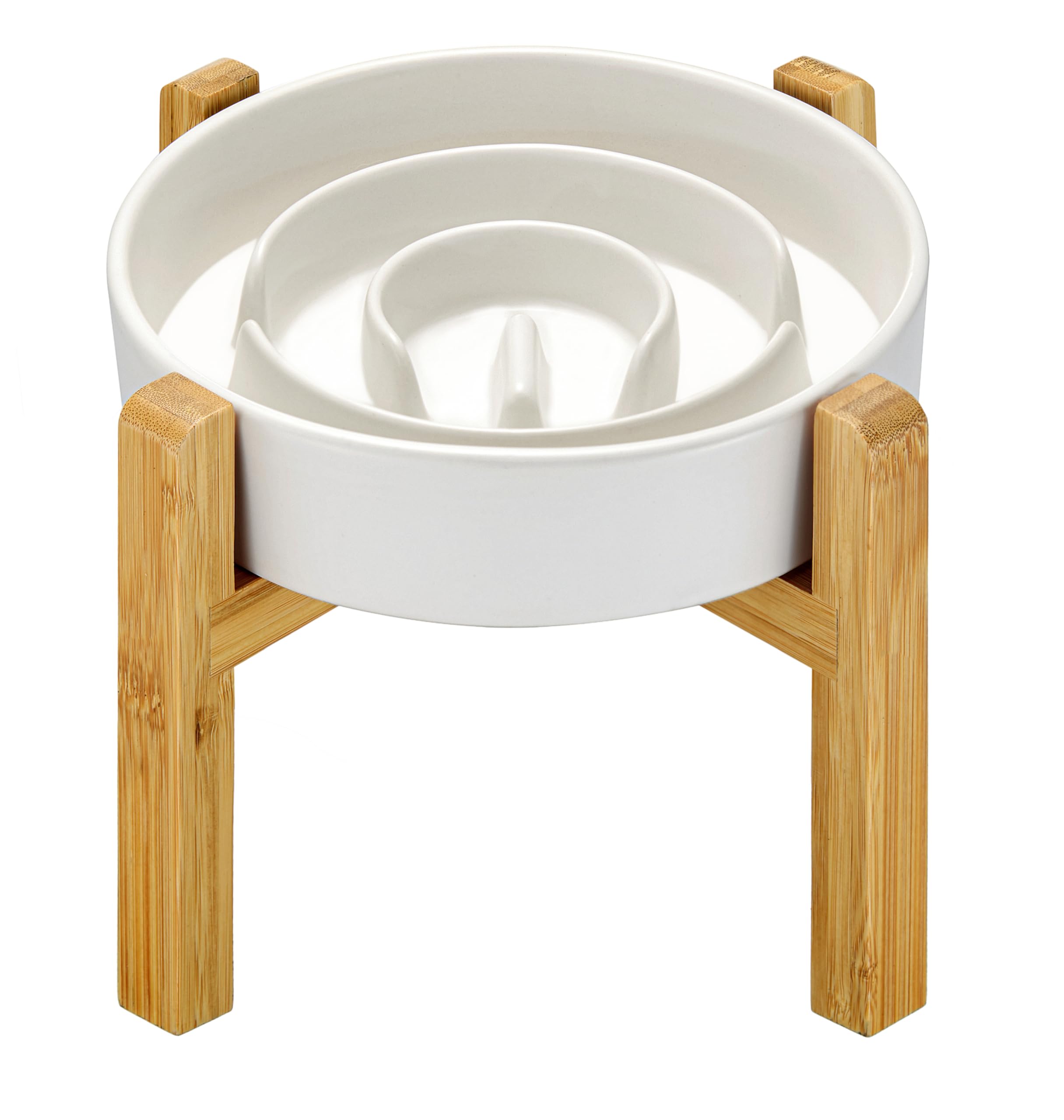 Amazon.com: MOPANG Ceramic Slow Feeder Dog Bowls Elevated for Medium ...