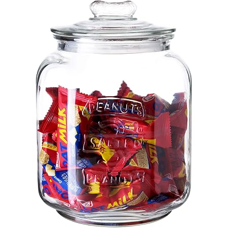 Amazon.com | Glass Jars 64oz,Candy Jar with Lid For Household,Food ...