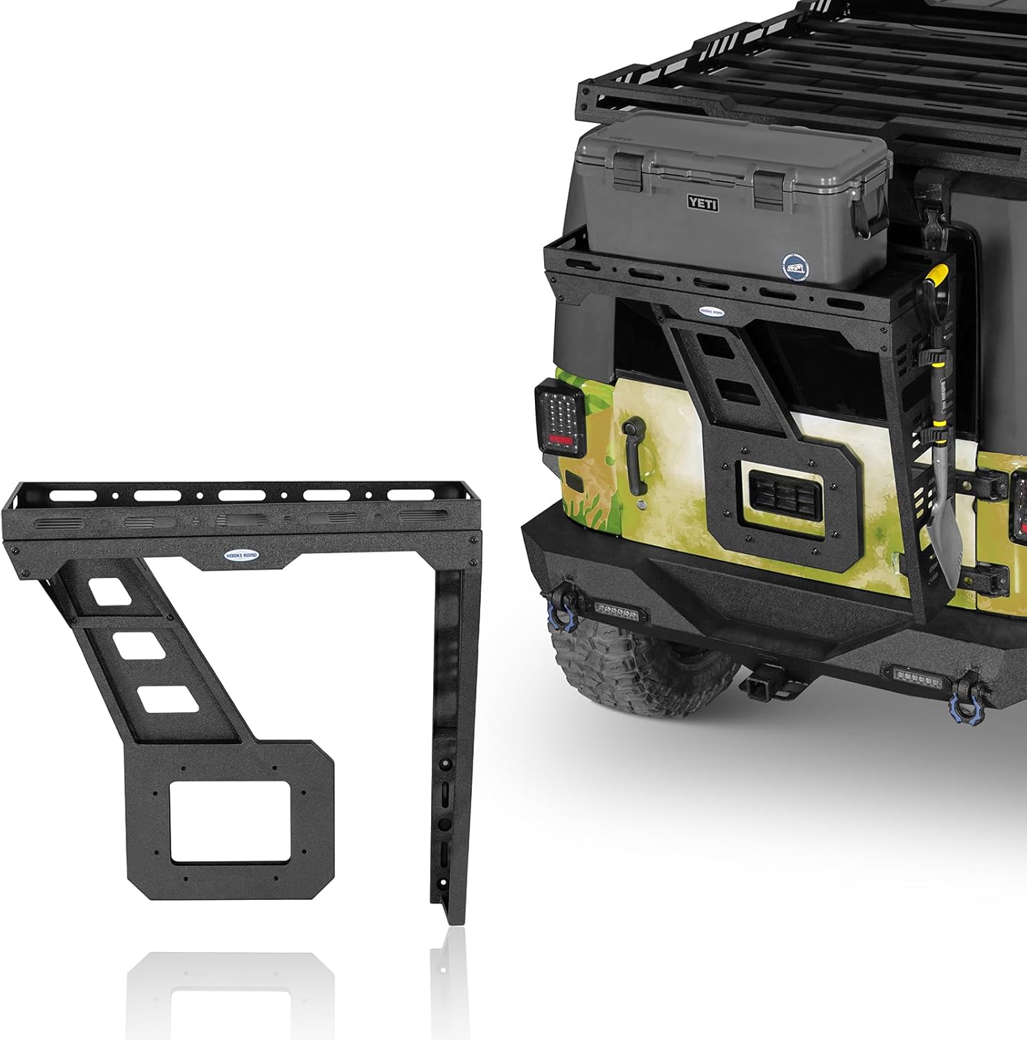 Amazon.com: Hooke Road JK Tailgate Cargo Basket Rear Luggage Rack w ...