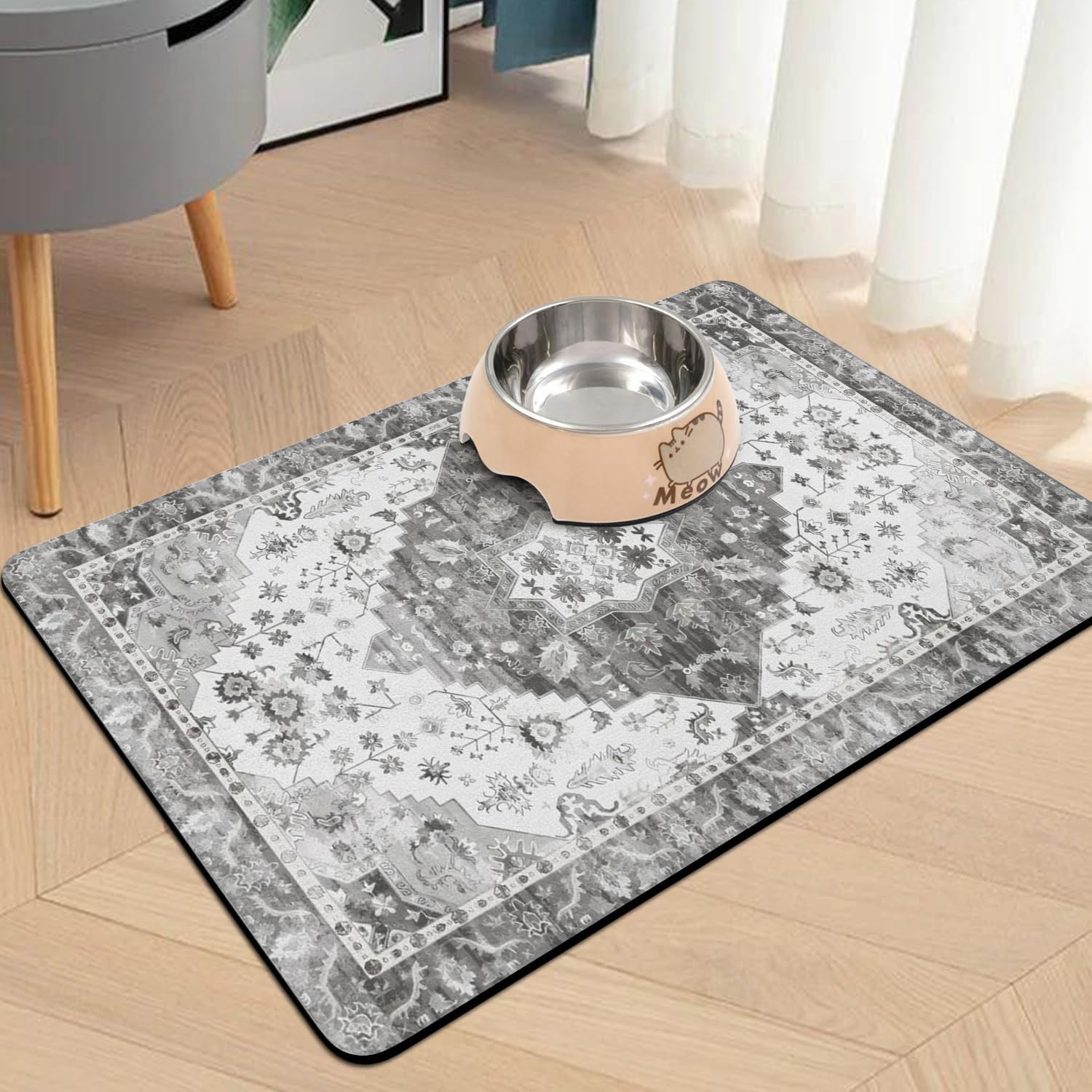 Amazon.com: Pet Food Mats for Floor, Absorbent Dog Mat for Food and ...