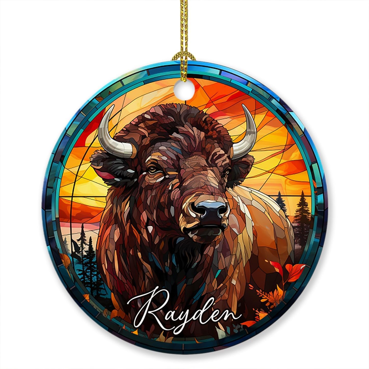 American Bison Animal Christmas Ornament 2025, Personalized Name Bison ...