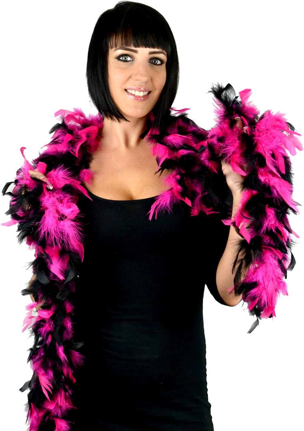 Amazon.com: Touch of Nature Hot Pink and Black Mix Chandelle Boa ...
