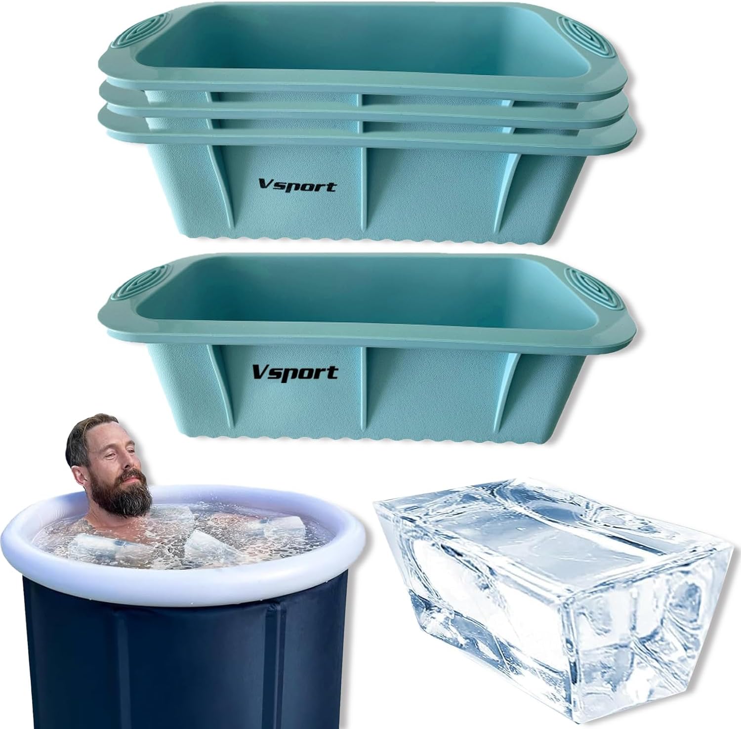 Amazon.com: Vsport Large Ice Block Mold, 2.25 lbs Big Ice Block, Ice ...