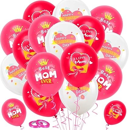 Amazon.com: HOWAF Happy Mother's Day Balloons, 30pcs 12inch Mothers Day ...
