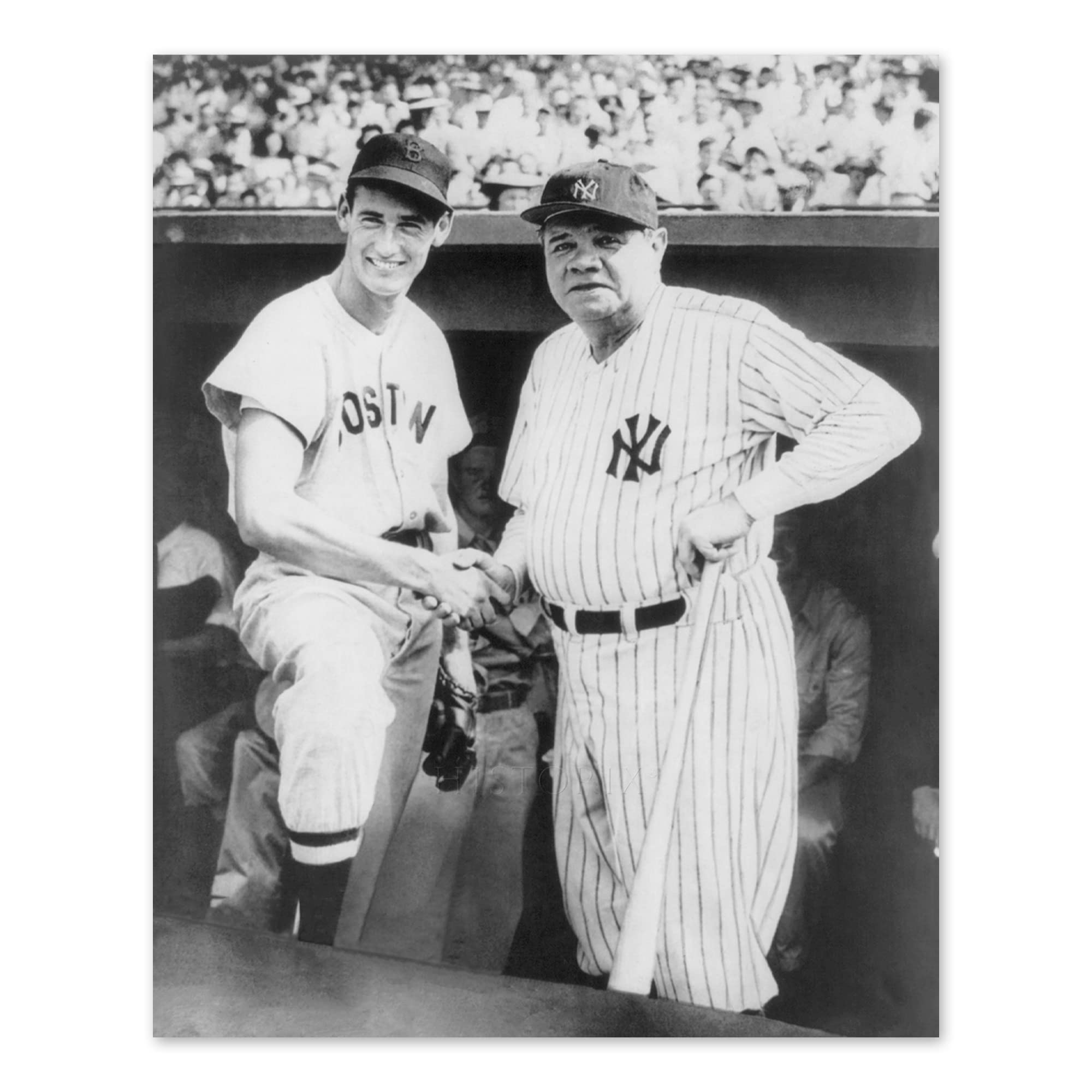 Amazon.com: HISTORIX Vintage 1943 Ted Williams and Babe Ruth Poster ...