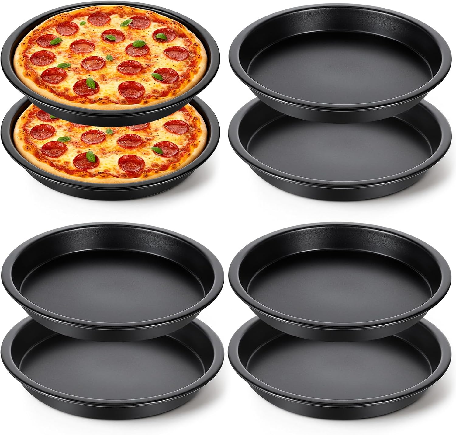 Amazon.com: Lyksgir 8 Pack Pizza Pan, Deep Dish Pizza Pan, Non Stick ...