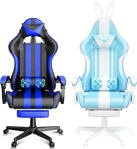Amazon.com: Ferghana Light Blue Gaming Chair & Blue Gamer Chair ...