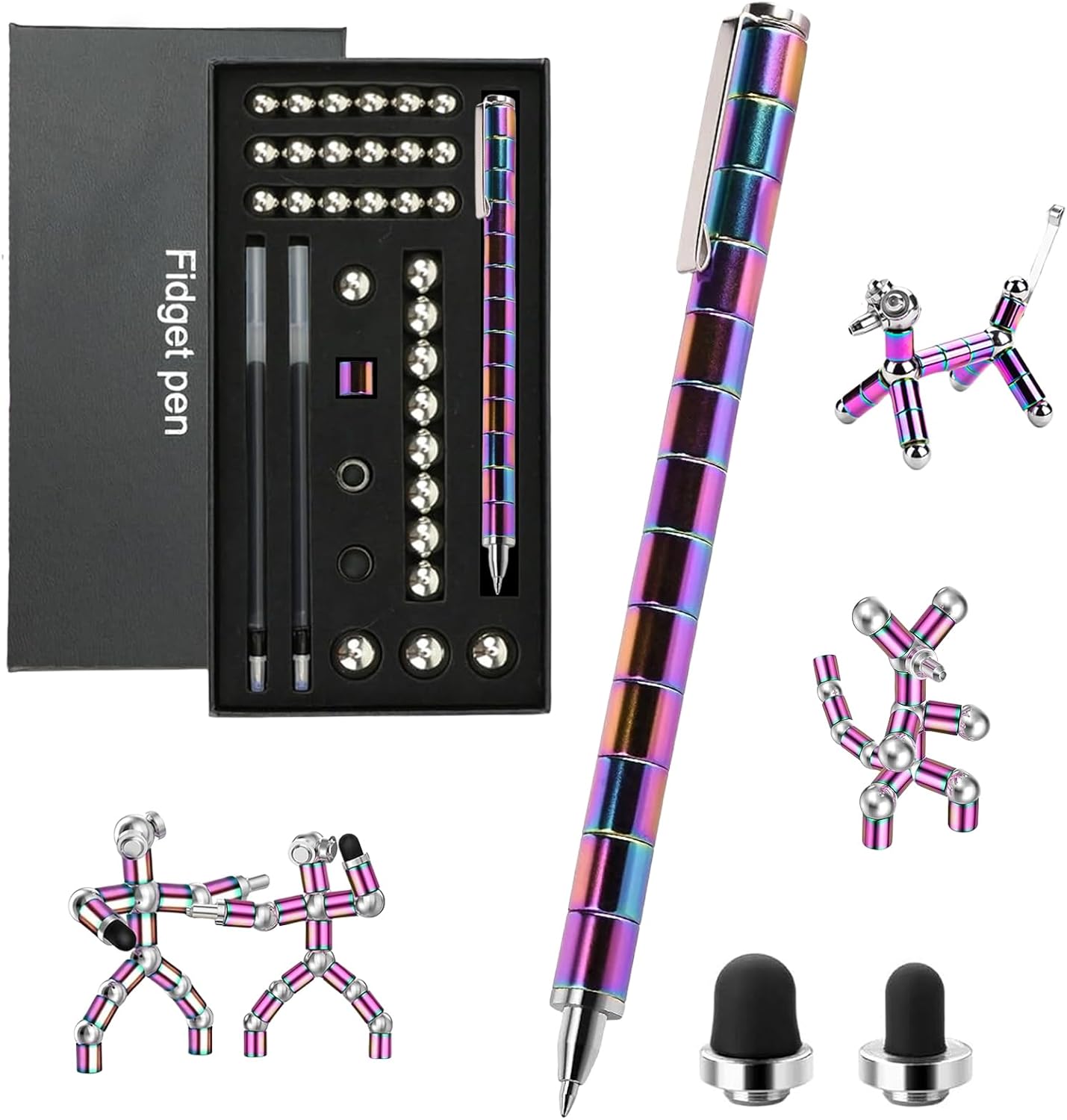 YAAVAAW Fidget Pen Magnetic Rainbow Magnet Toys for Teen,Fidget Gel ...