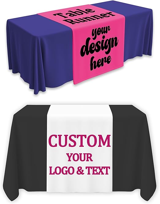 Amazon.com: Syntix Custom Table Runner with Business Logo/Text/Image ...