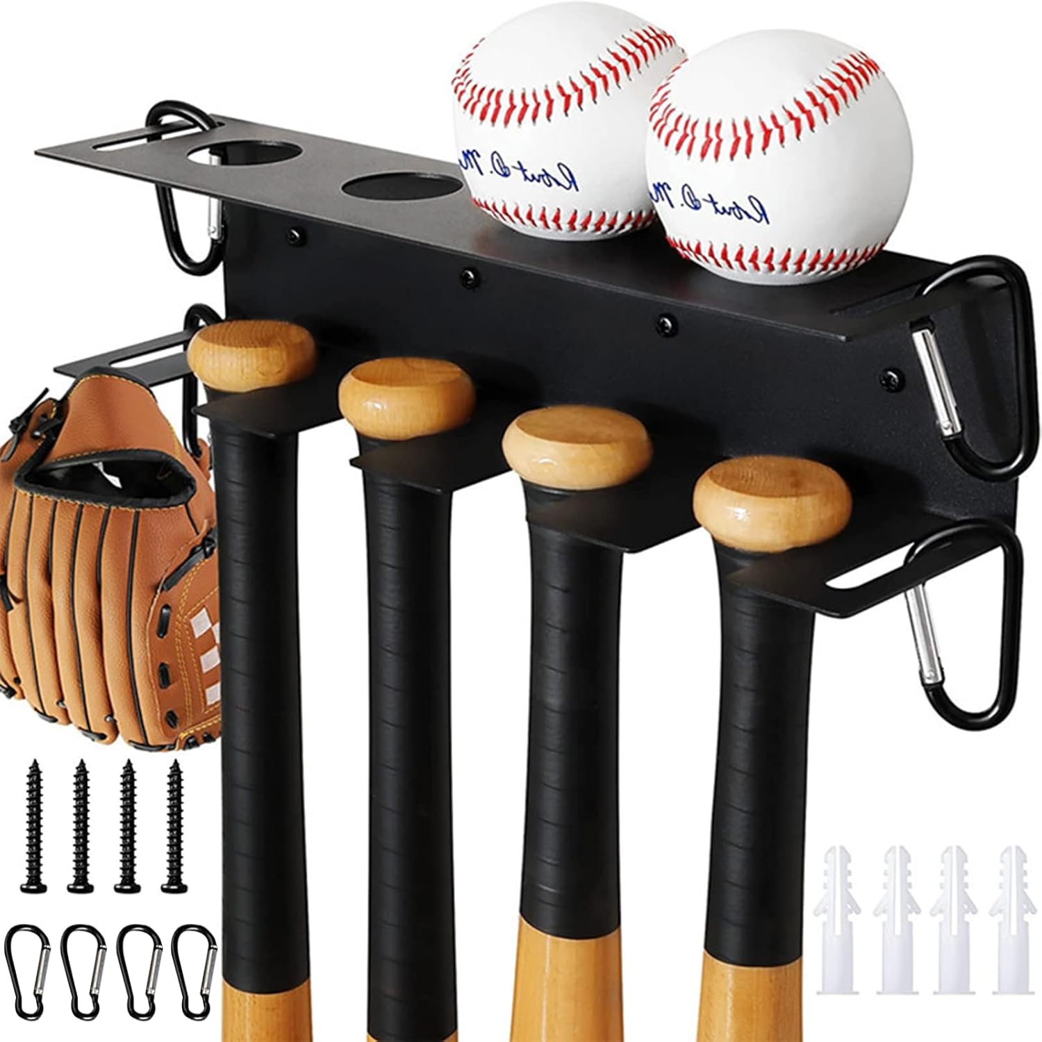 Amazon.com: YIDM Baseball Bat Holder Display Shelf Baseball Bat Holder ...