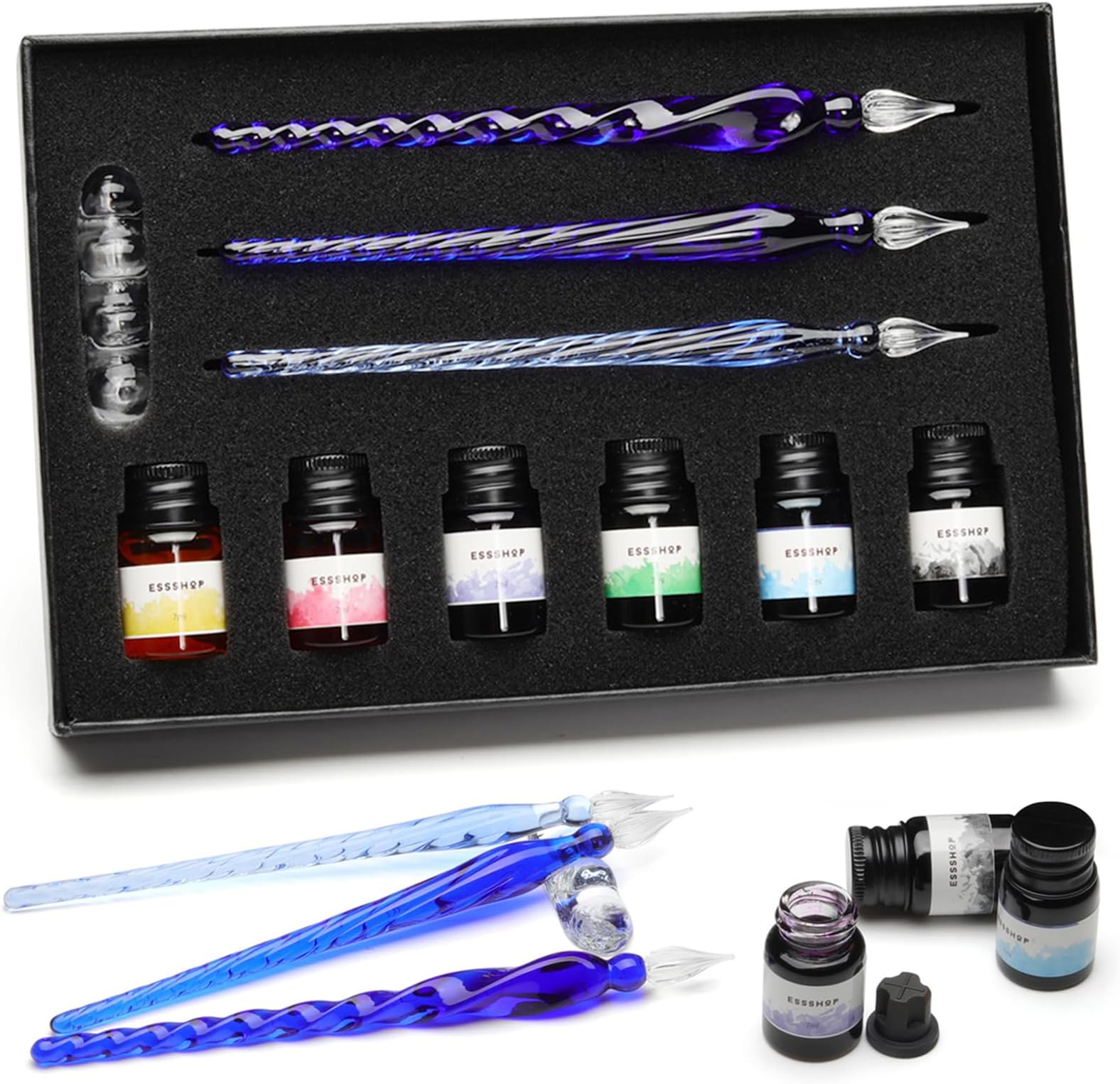 Amazon.com : Zonon Glass Dipped Pen Ink Set 14 Pcs Include 6 Pcs Glass ...