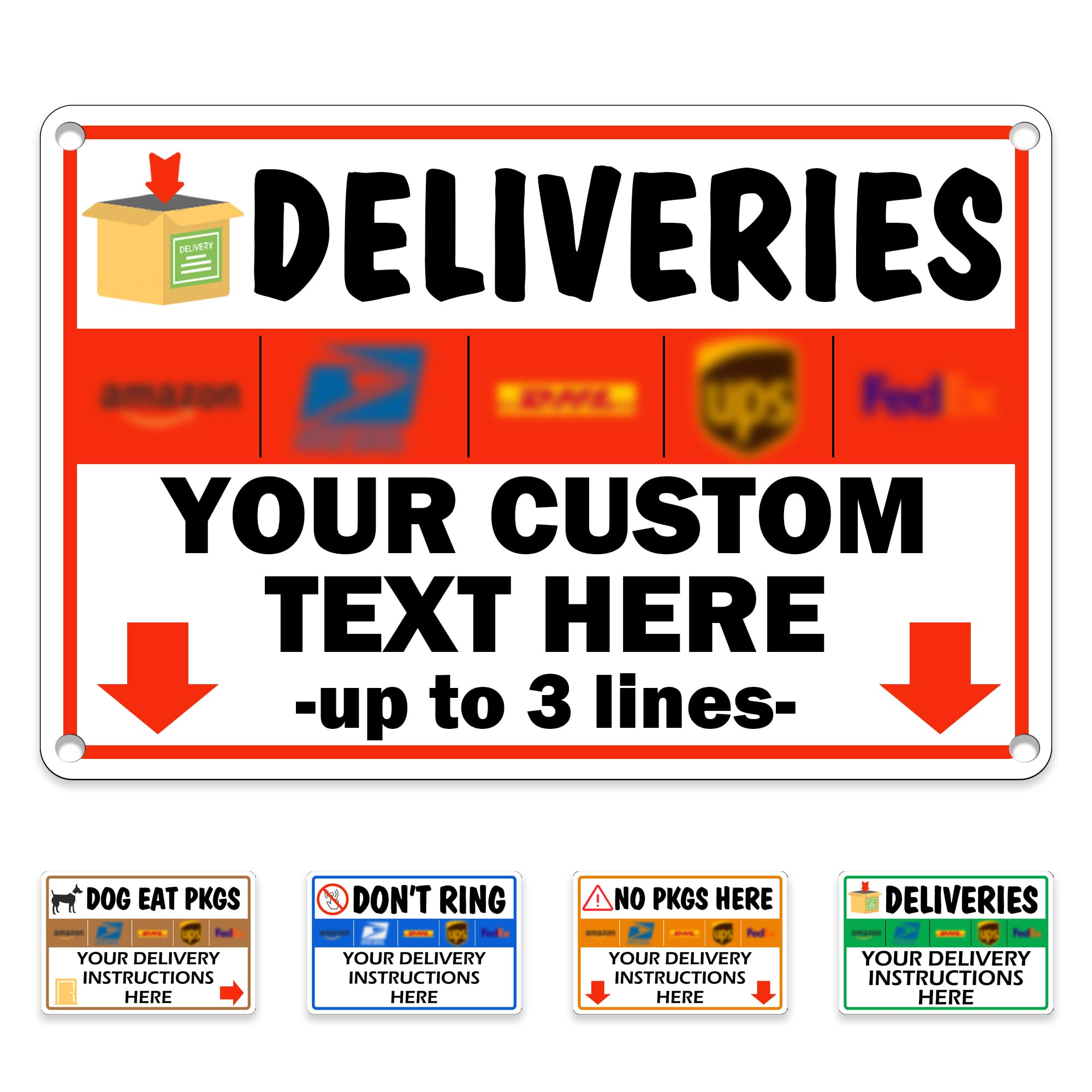 Amazon.com: KK JONEIN Custom Delivery Sign for Packages 14"x10 ...