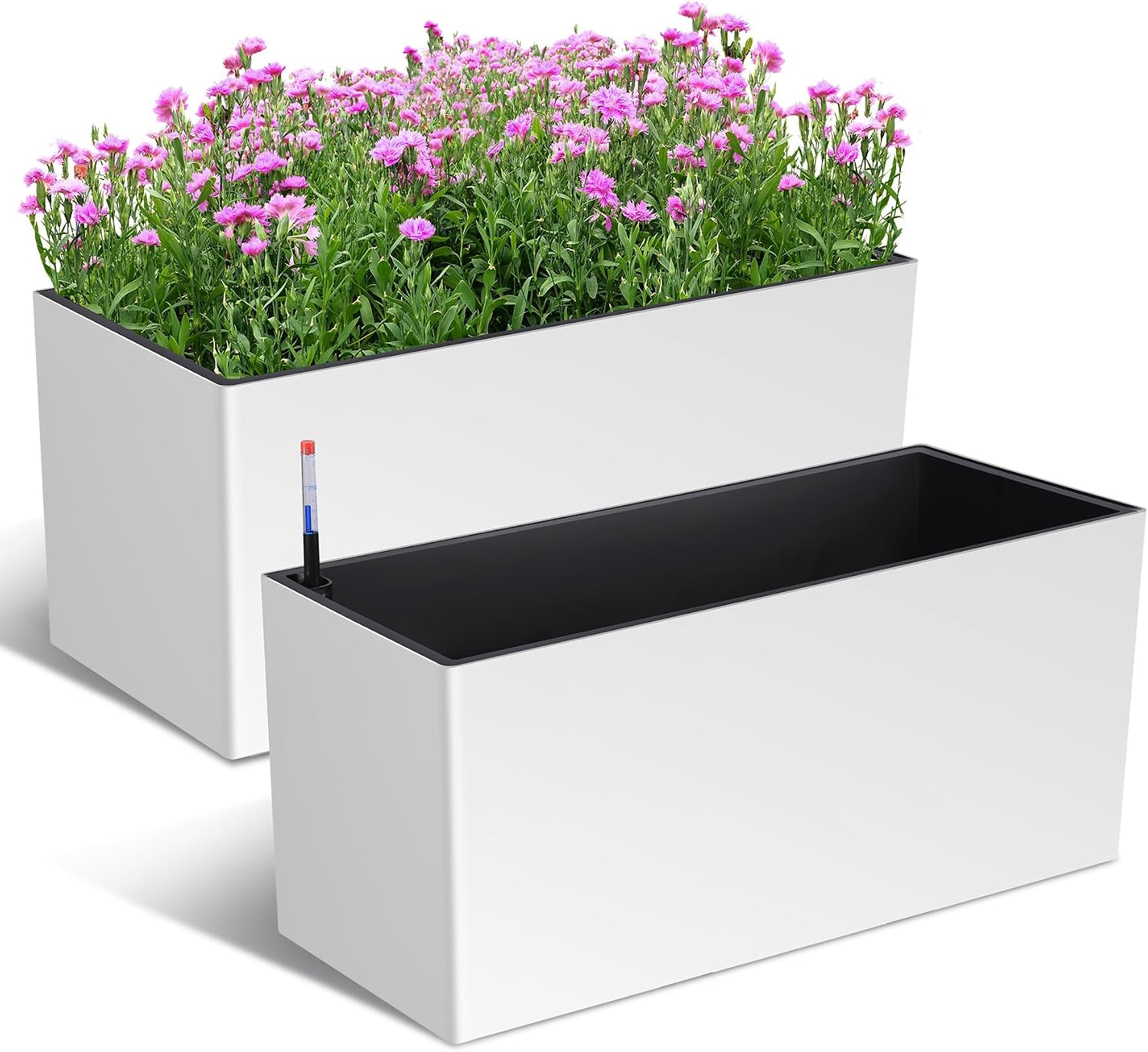 Amazon.com : TROPOW 31" Outdoor Planters Set of 2, Self Watering Pots ...