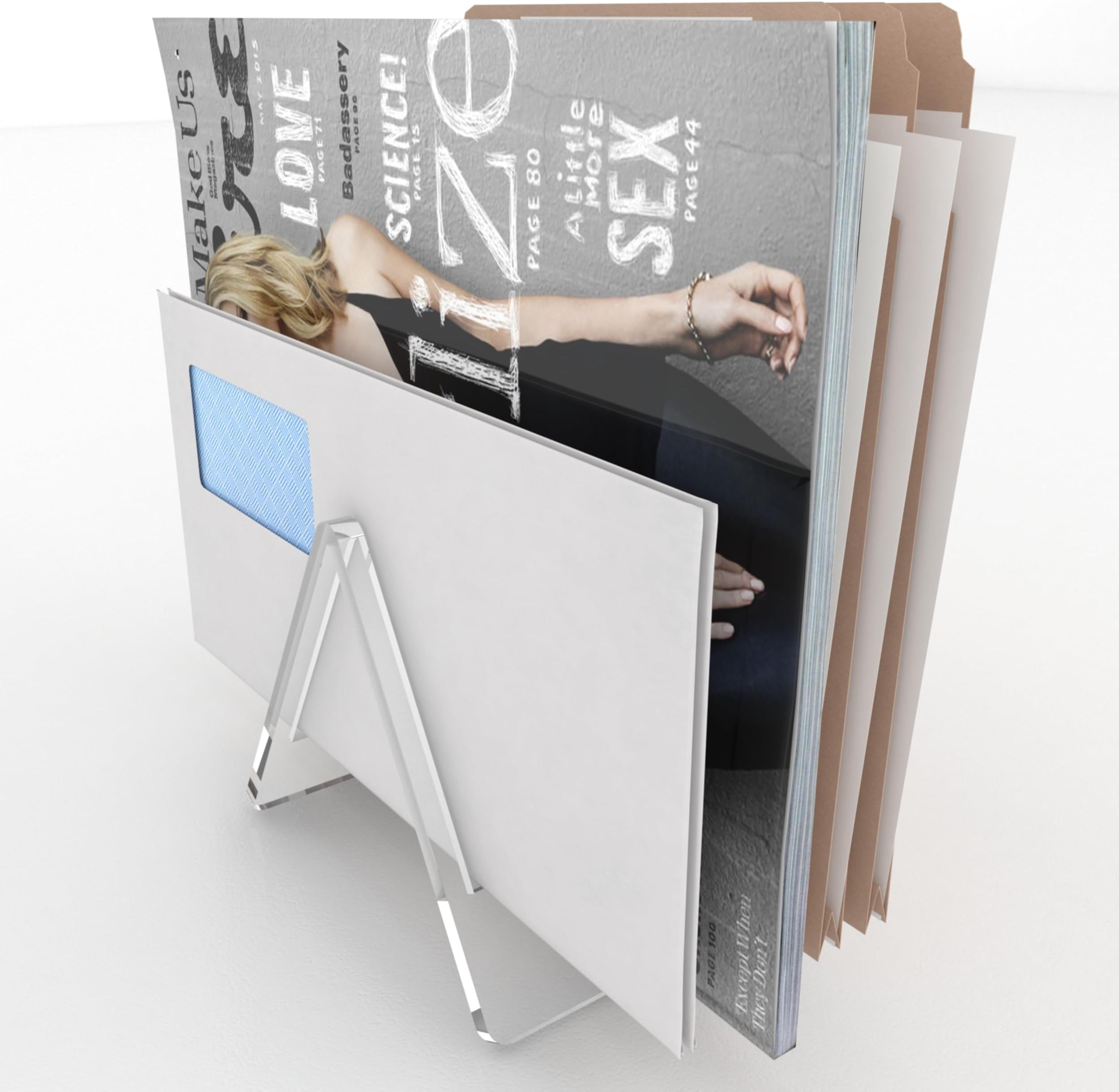 Amazon.com : Vray Designs LLC Clear Acrylic File Holder -Office Desk ...