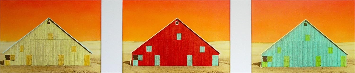 Amazon.com: Barn with Orange Sky triptych : Victoria Blewer ...