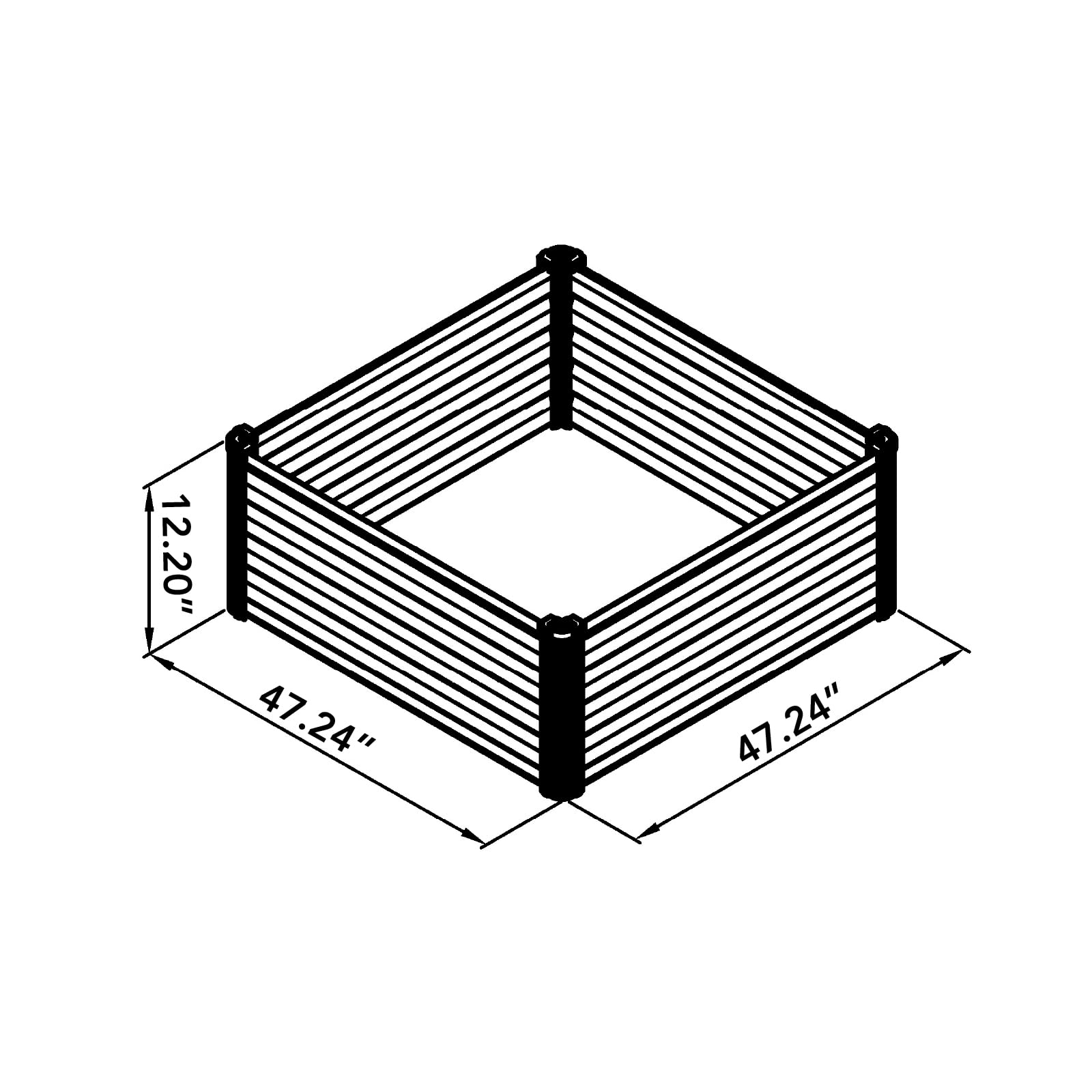 Premium Galvanized DIY 4' x 4' Square Garden Bed with Easy Assembly and ...
