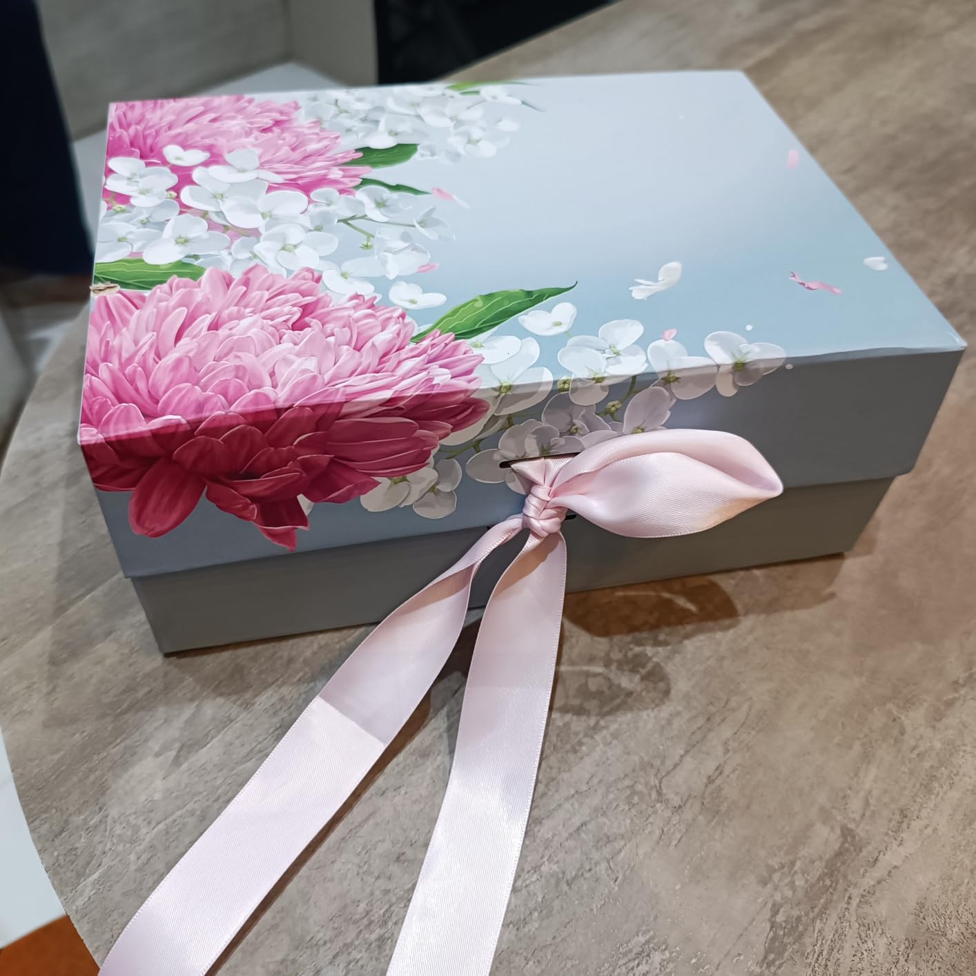 RBS® - Blue Floral Foldable Gift Box (23 x 16 x10cm) Multipurpose Gift ...
