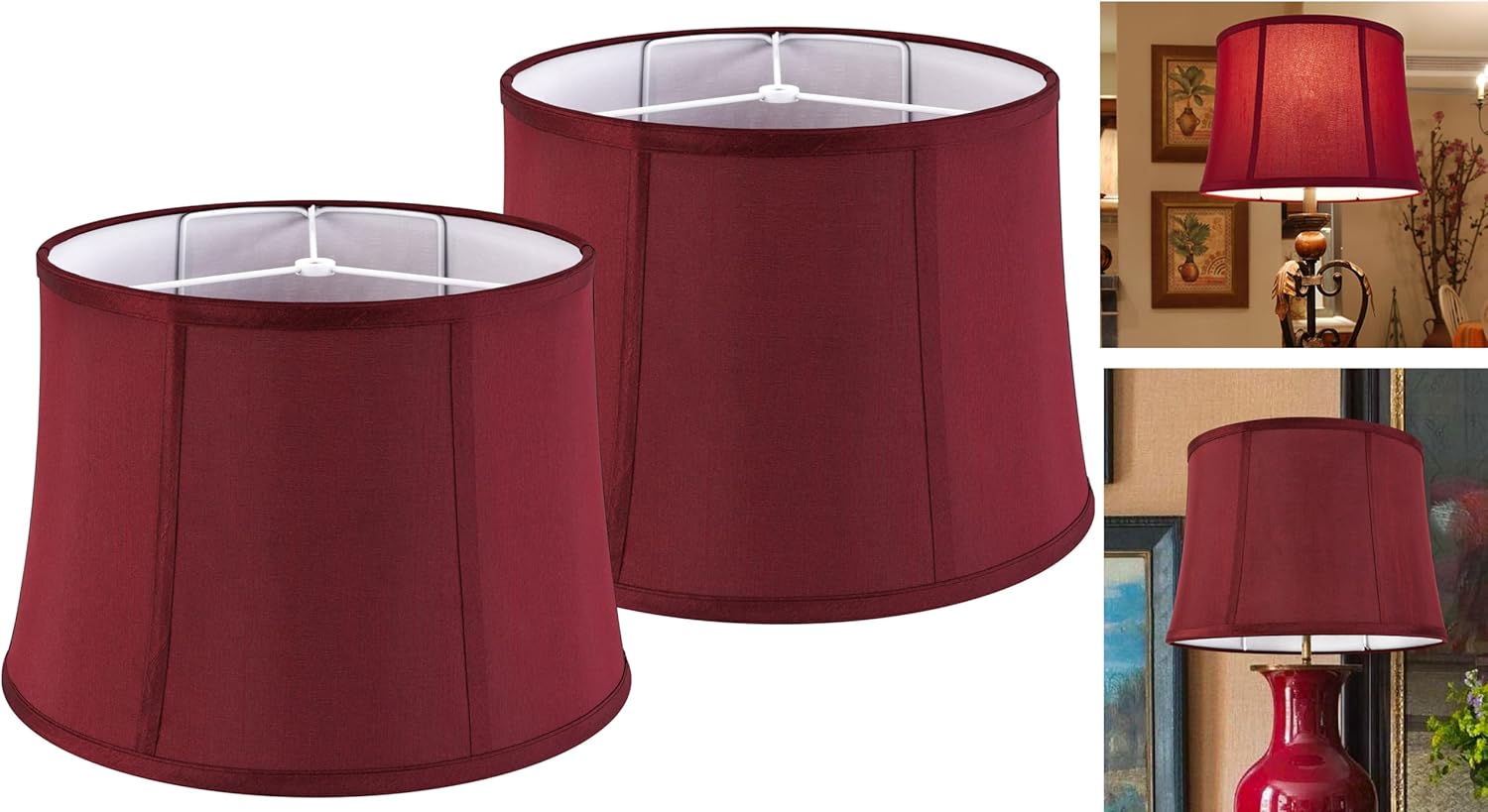 GOSO Burgundy Red Lamp Shades for Table Lamps and Floor Lamp,12x14x10 ...