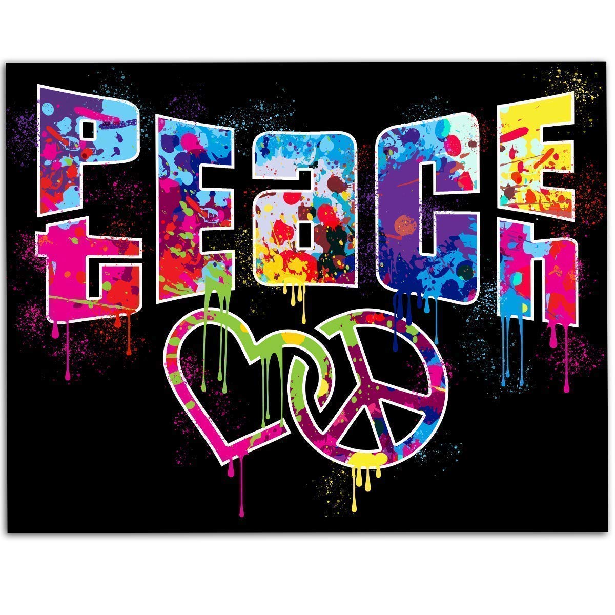 Amazon.com: Teach Peace Sign - Inspirational Wall Art for Home and ...