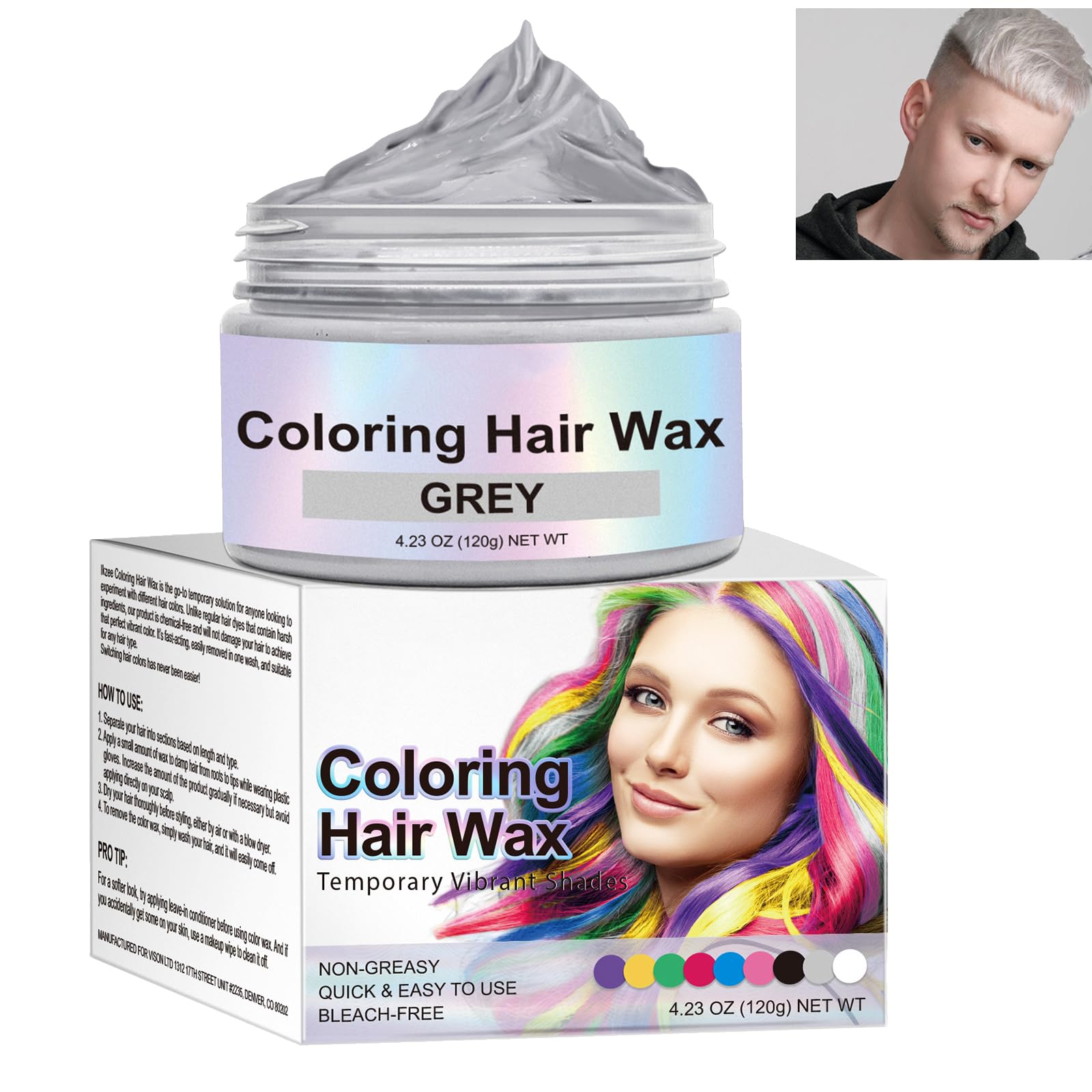 Coloring Hair Wax,Temporary Hair Wax Colour,Hair Dye Wax,Hair Wax Hair ...