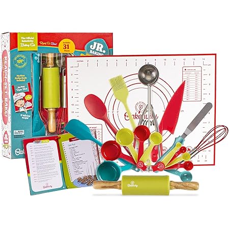 Amazon.com: Baketivity 31 Piece Kids Cooking and Baking Set with Recipe ...