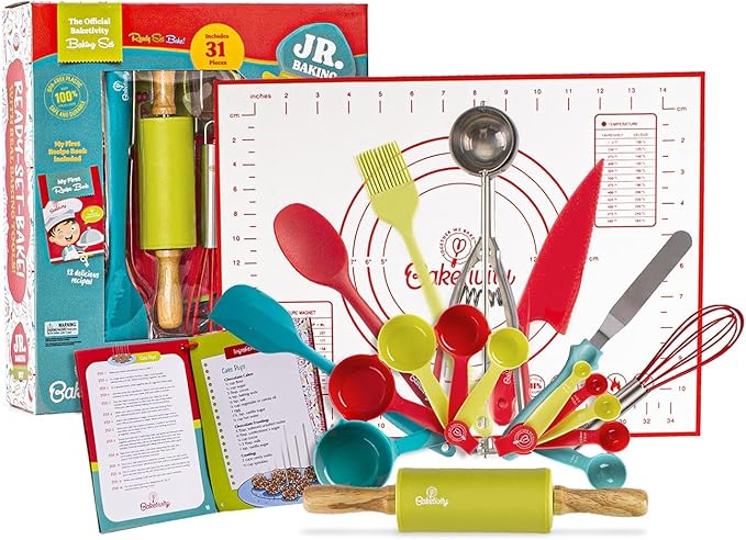Amazon.com: Baketivity 31 Piece Kids Cooking and Baking Set with Recipe ...