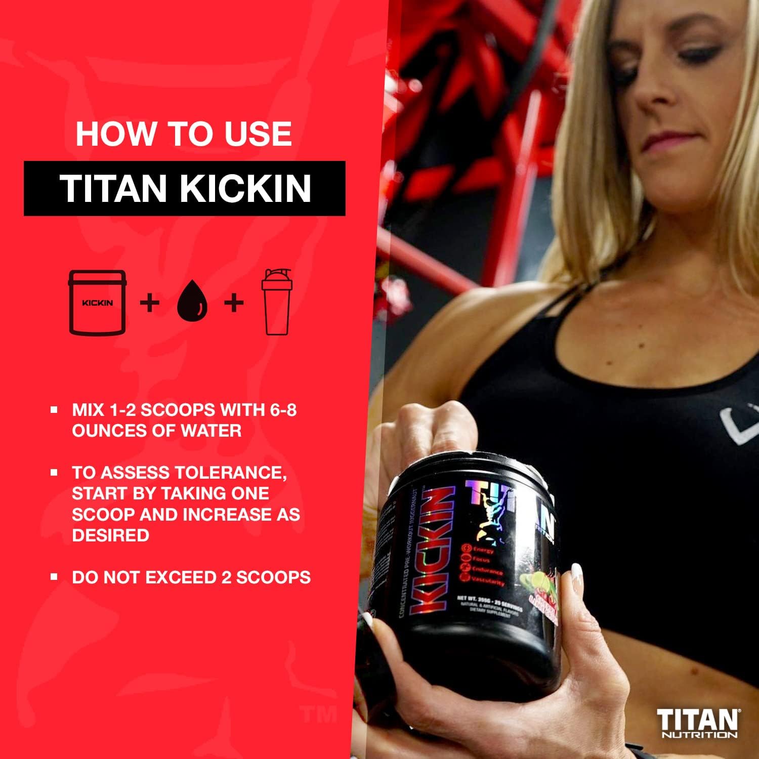 Buy Titan Nutrition Kickin Concentrated Pre-Workout - Energy, Focus ...