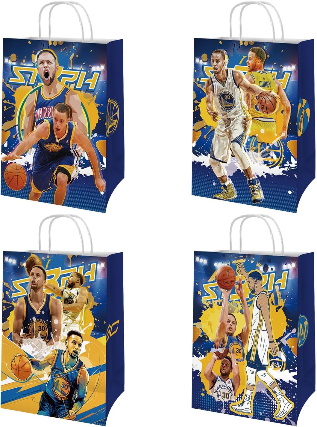 Amazon.com: 16Pcs Stephen Curry Party Favor Gift Bags with Handles ...