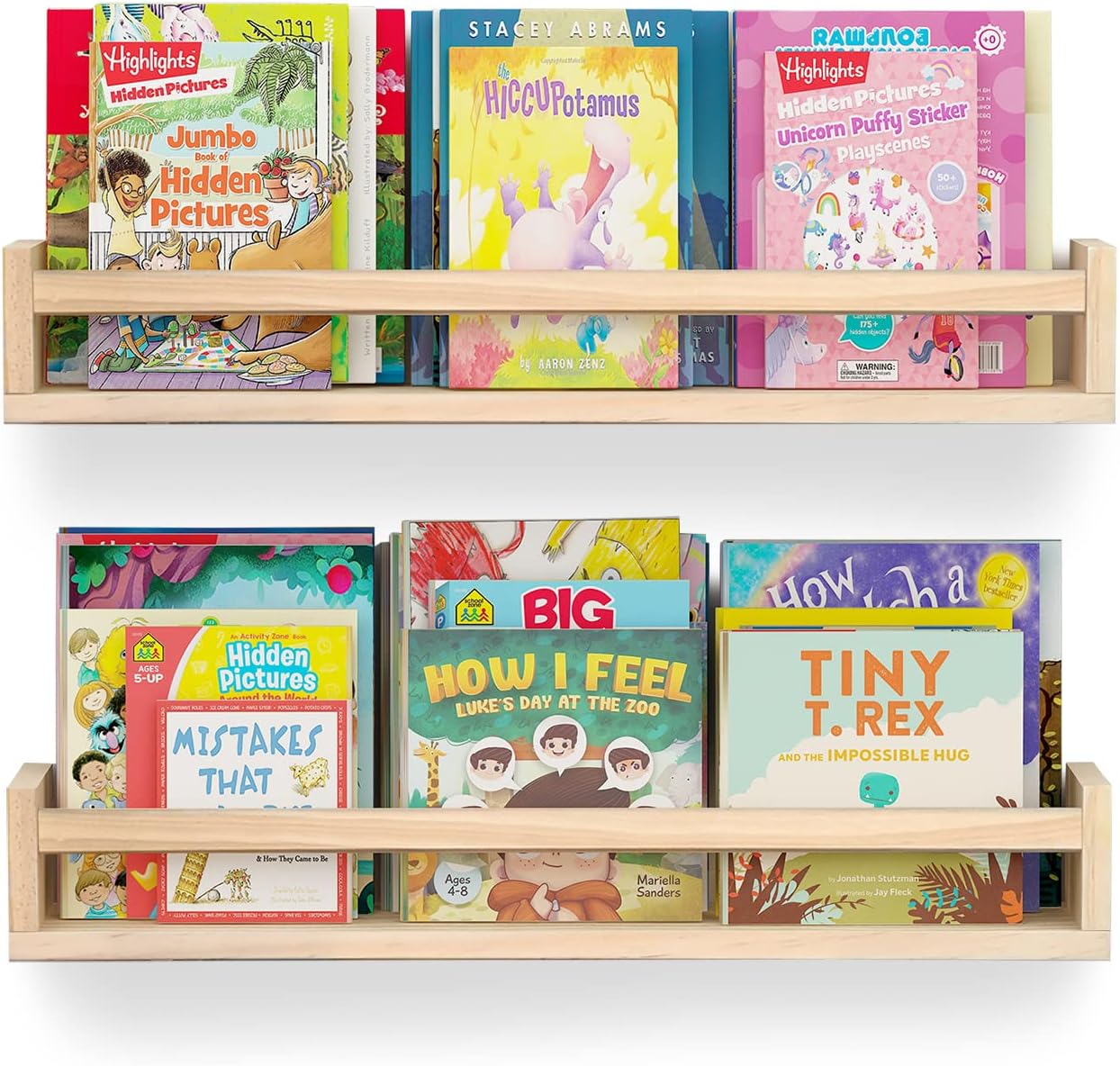 24 inch Nursery Book Shelves Set of 2, Wall Bookshelves for Kids ...