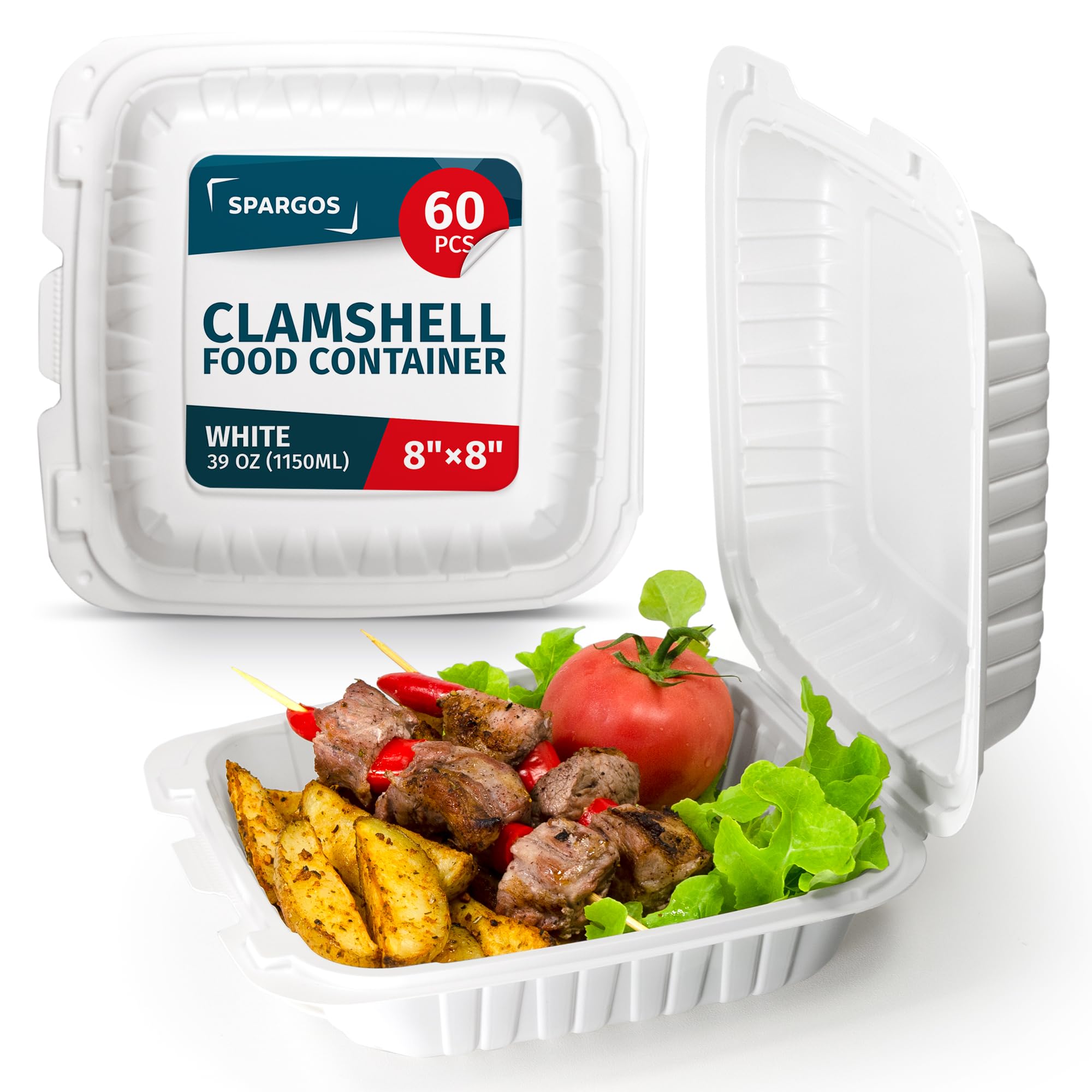 Snapklik.com : To Go Food Storage Containers (60 Pack) 8" X 8" - 39oz ...