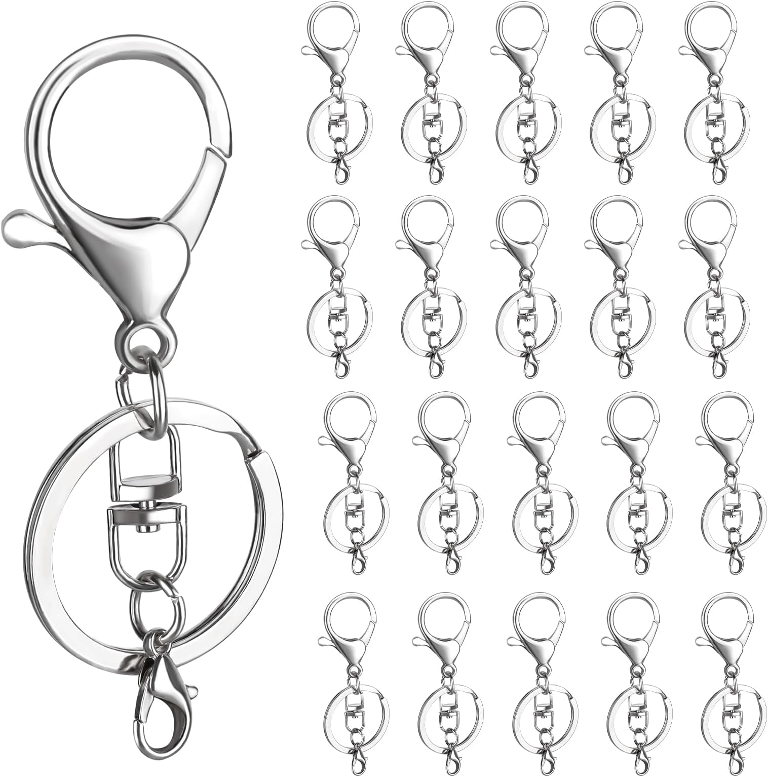 Amazon.com: 20 Sets Lobster Claw Clasps Hook with Swivel Clip with Flat ...