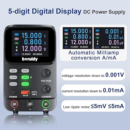 Fuente de alimentación CC variable 30V 10A, pantalla TFT de 5 dígitos ...