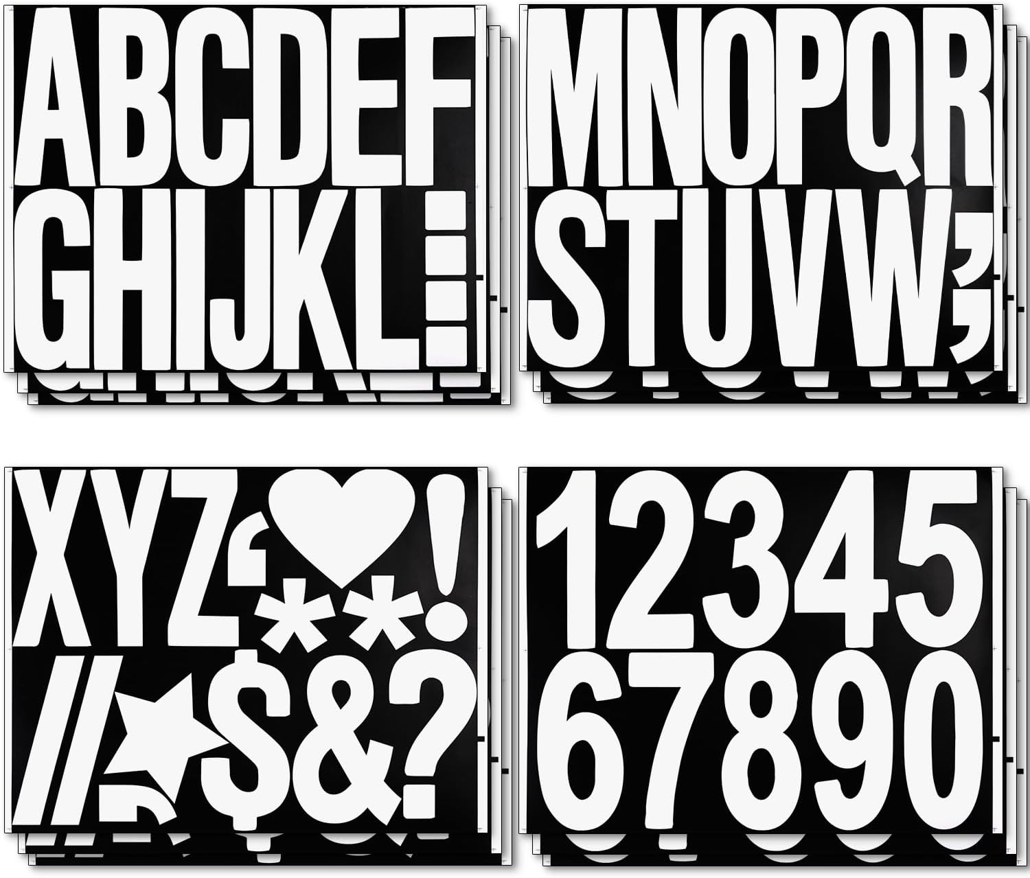 12 Sheets Capital Number and Letter Stickers, 4 Inch Large Vinyl Self ...