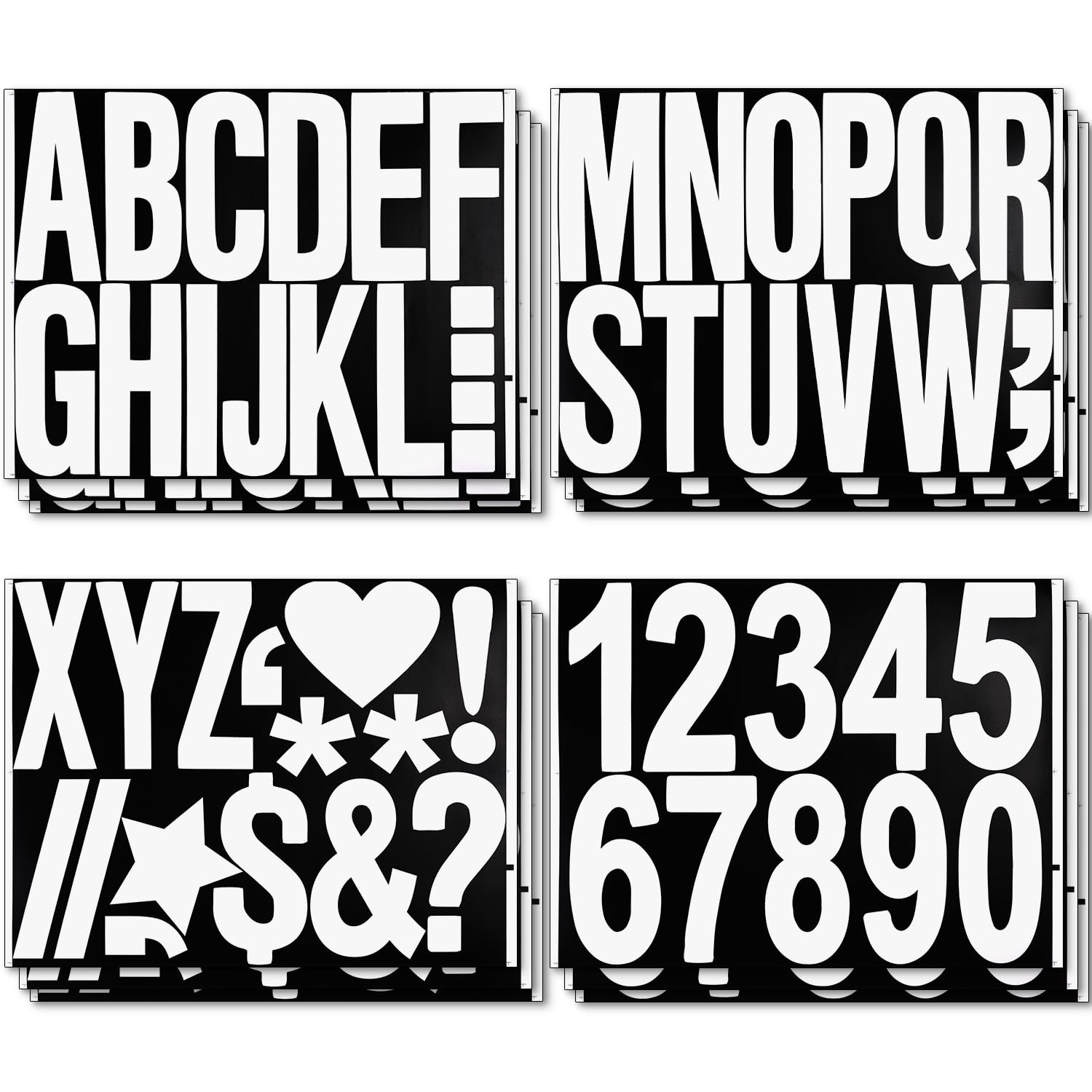 12 Sheets Capital Number and Letter Stickers, 4 Inch Large Vinyl Self ...