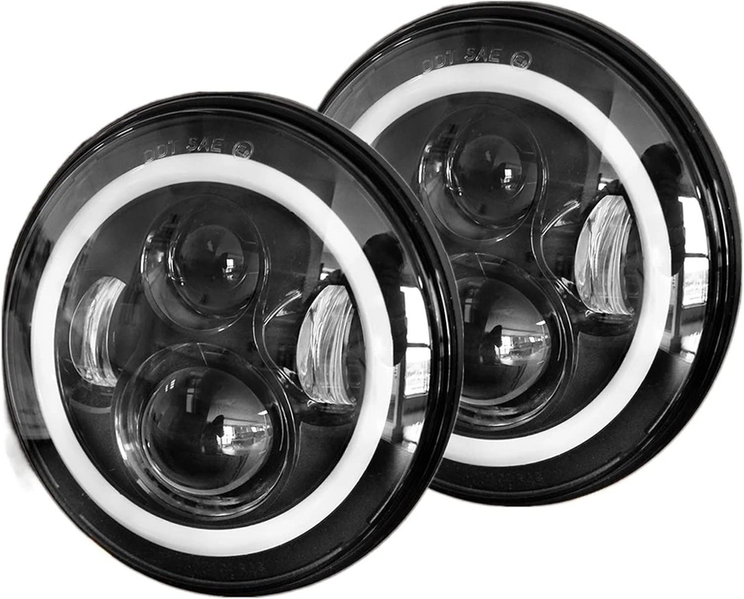 Amazon.com: MOCCAN 7 Inch Led Headlight H4 DRL Round 7'' Headlights ...