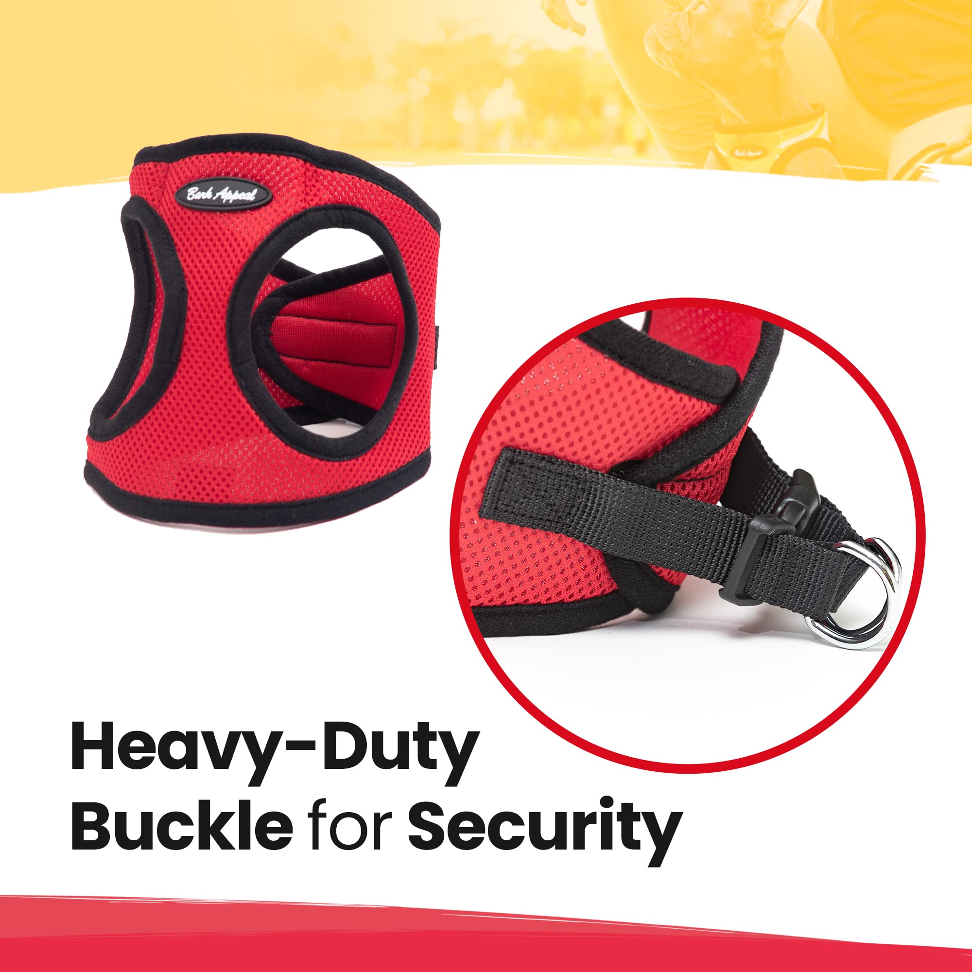 Snapklik.com : Red Solid Step-in Dog Harness By Bark Appeal, Mesh Vest ...